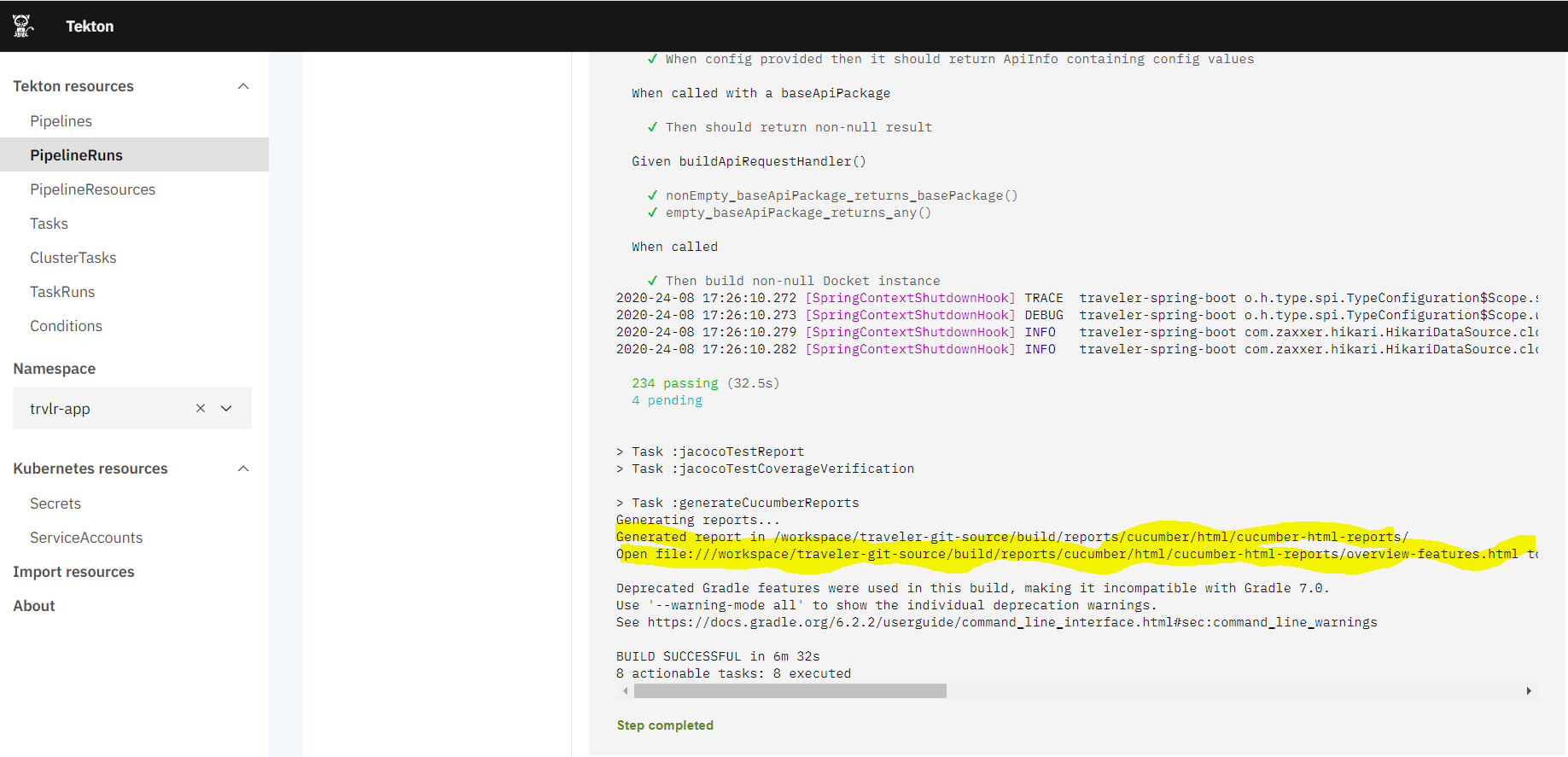 Ability to open cucumber test reports from Tekton dashboard · Issue ...