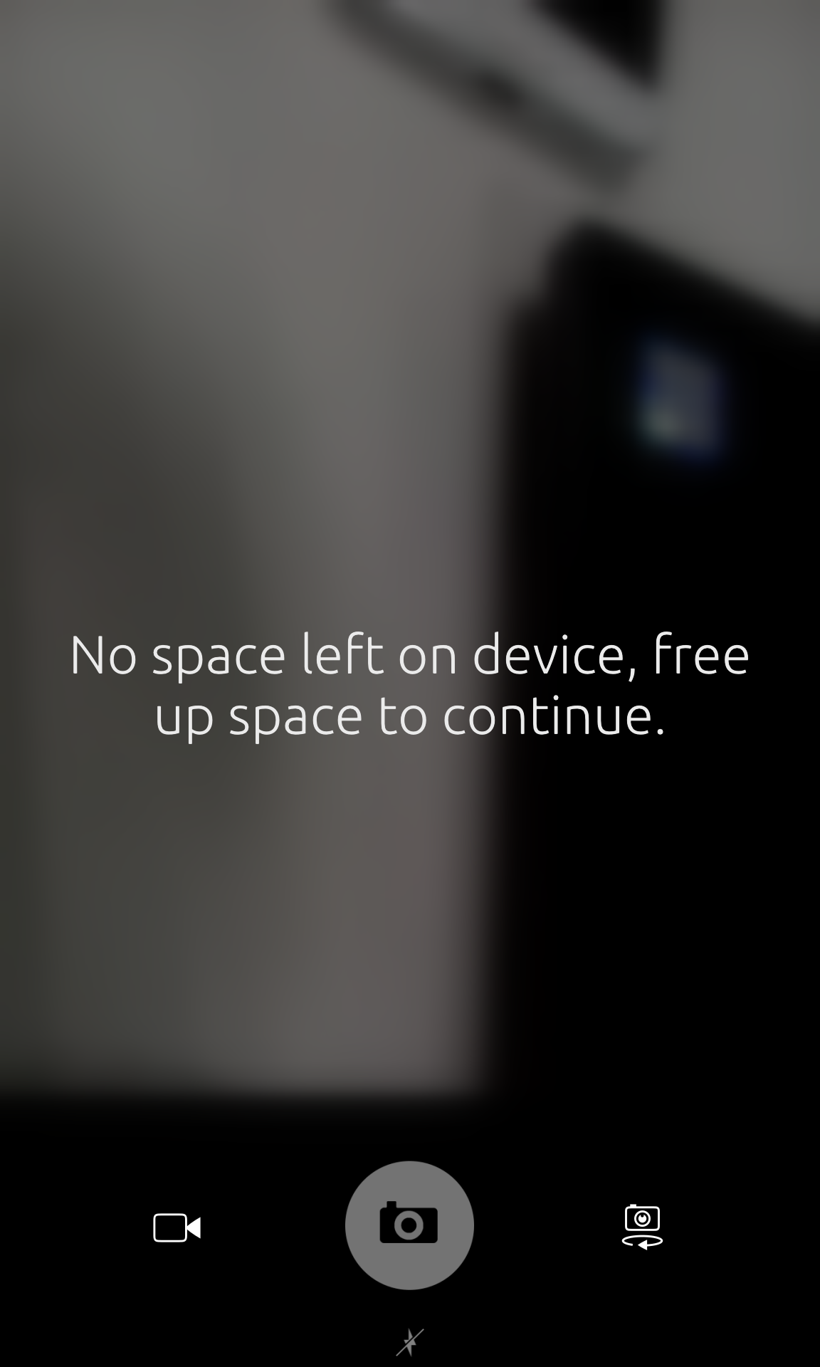"No space left on device..." message in Camera app even with enough ...