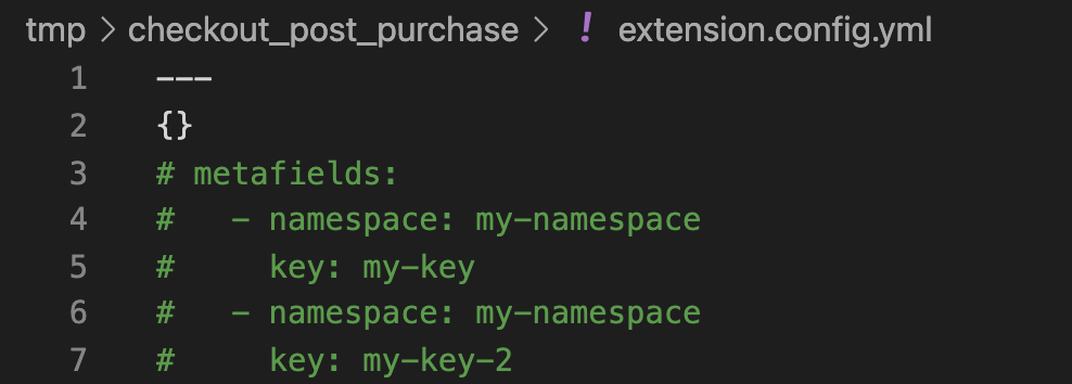 Issue: extension.config.yml has null and an empty object added · Issue #253 · Shopify/shopify ...