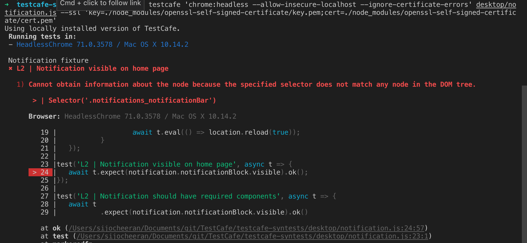Allow To Run Testcafe Over With Self Signed Certificates In Chrome Headless