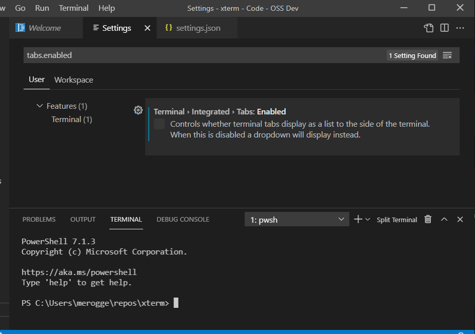 w tabs disabled, split button has text instead of icon · Issue #123347 · microsoft/vscode · GitHub