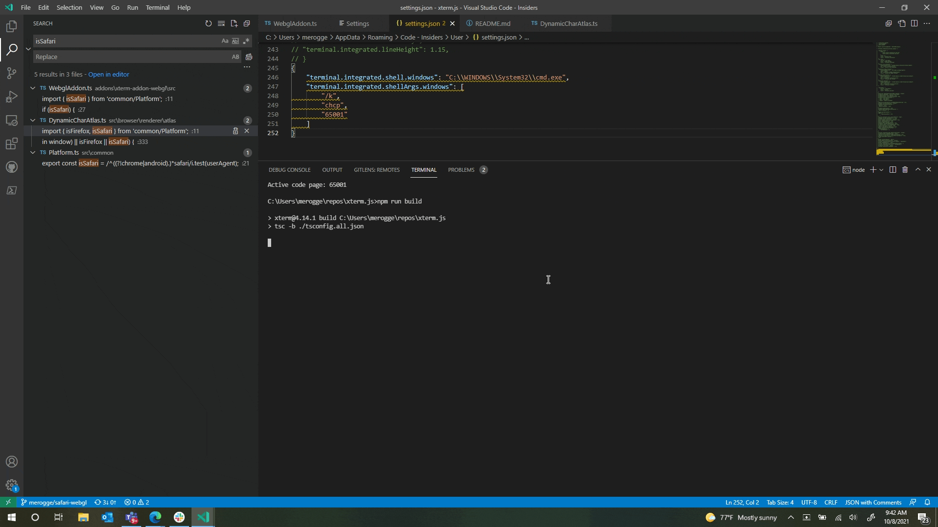 /k argument on terminal.integrated.shellArgs.windows not respected · Issue #111315 · microsoft ...