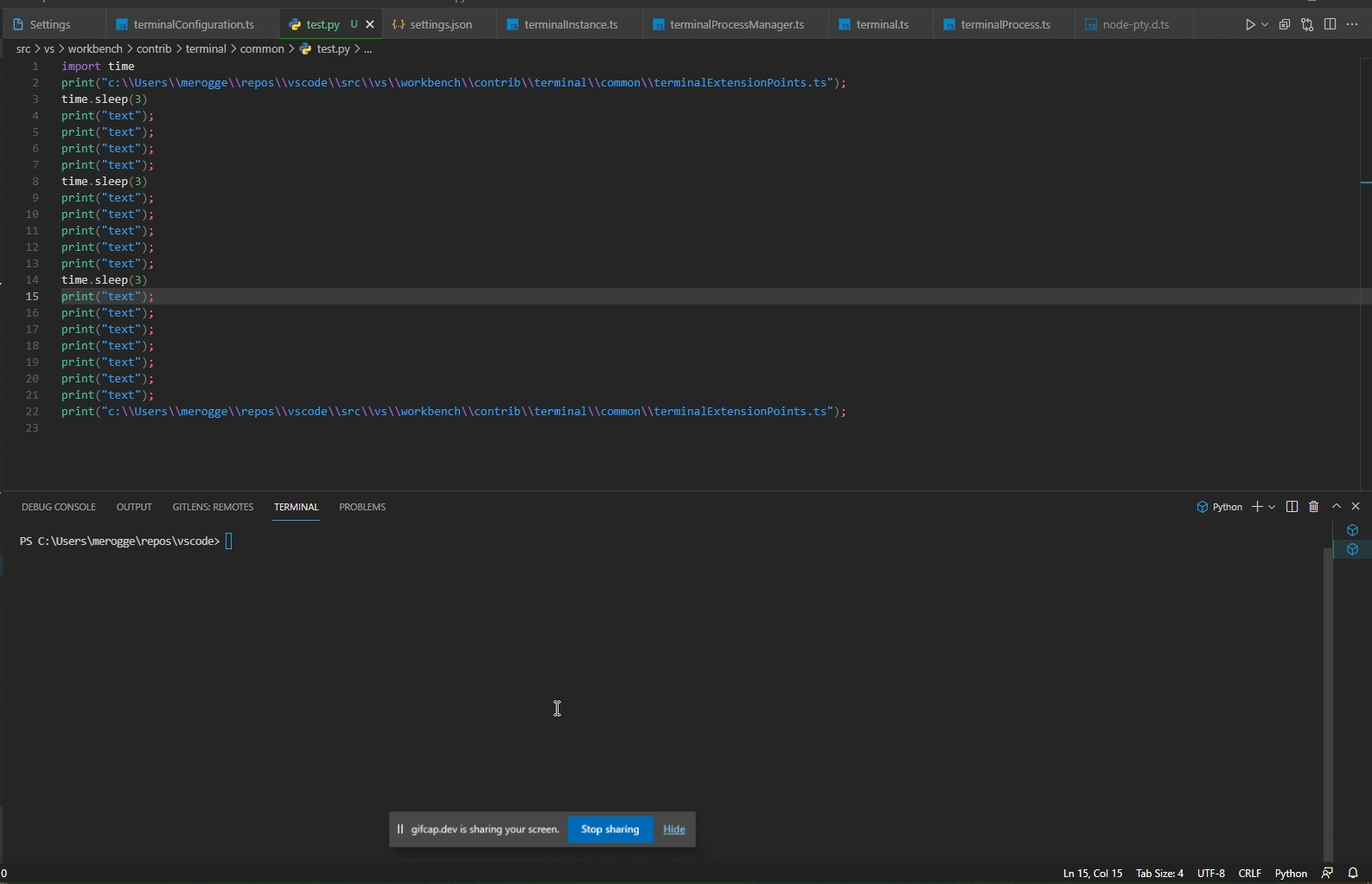 hover links in terminal disappear when new output appears · Issue #131114 · microsoft/vscode ...
