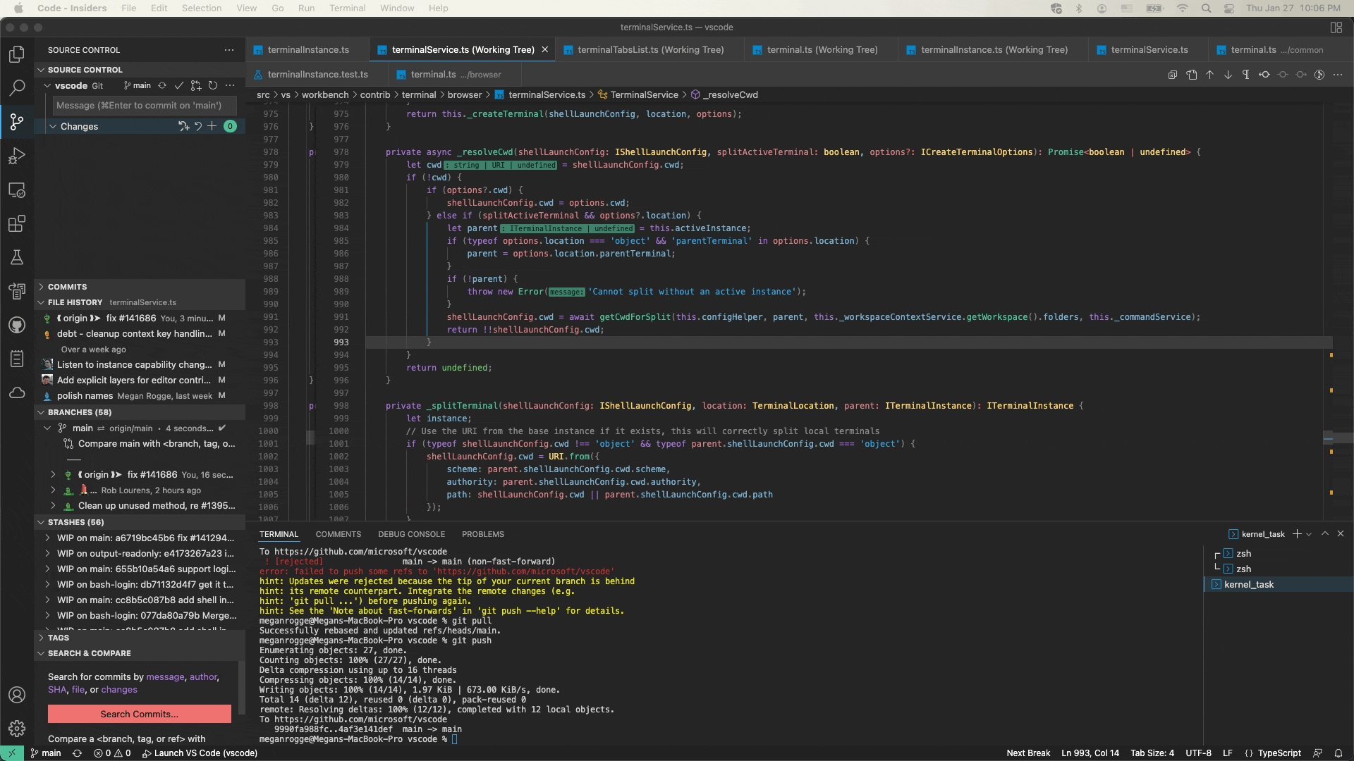 on drag and drop of terminal in editor area, icon disappears · Issue ...