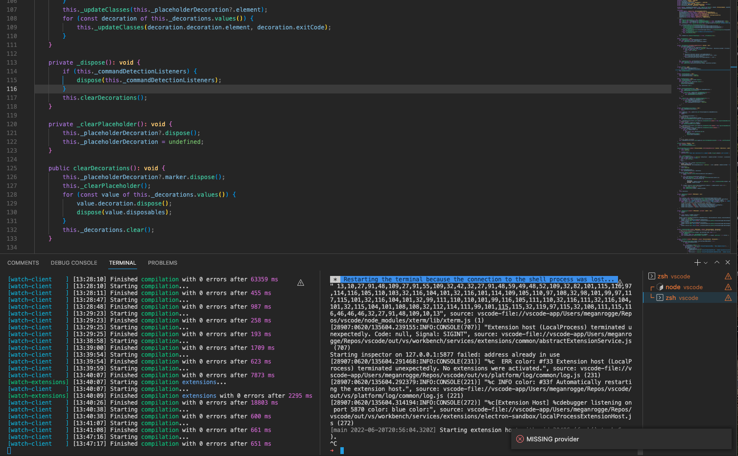 Missing Provider Issue 152677 Microsoft Vscode Github