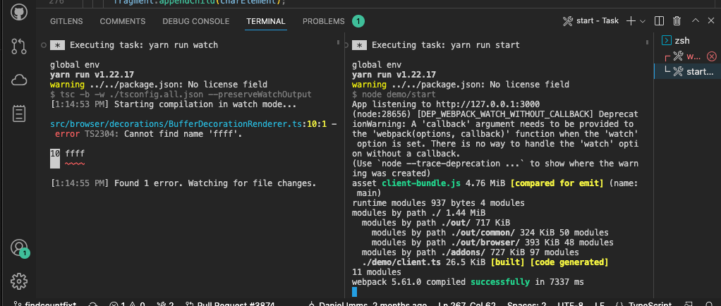 command decoration margin is not correct for split terminals · Issue #155235 · microsoft/vscode ...