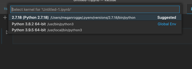 python 2 is selected and I'm shown a notification abt it no longer ...