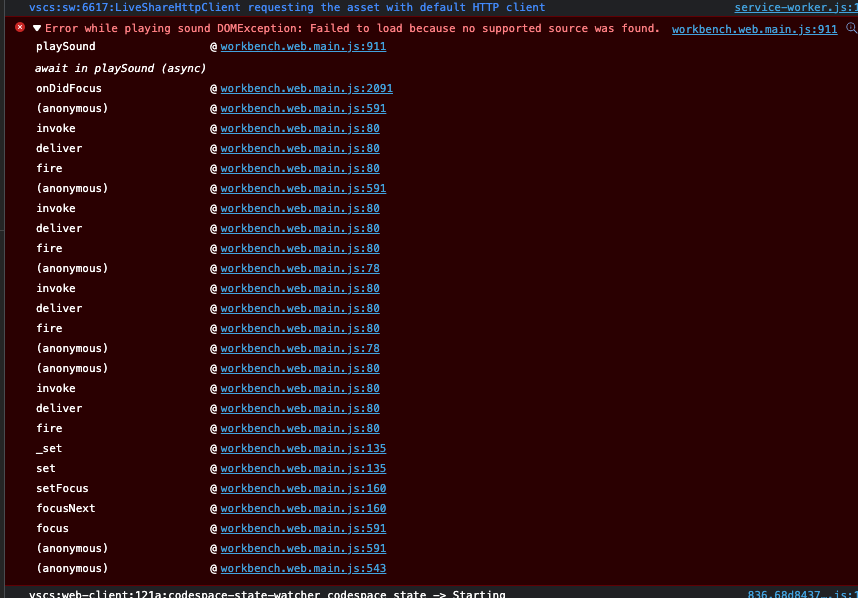 [Accessibility] Audio Cues still doesn't work in github.dev insider ...
