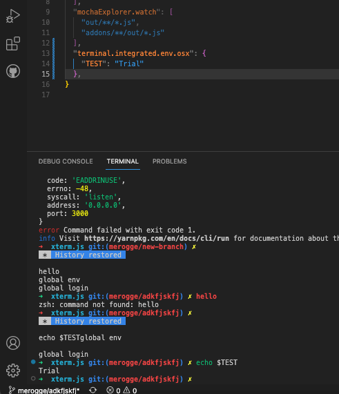 newly added environment variable is not reflected on restored terminal sessions · Issue #168020 ...