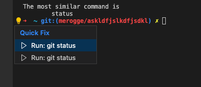 terminal quick fix contribution: don't see a light bulb · Issue #167623 ...