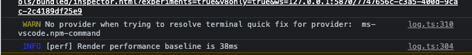 No provider when trying to resolve terminal quick fix for provider: ms-vscode.npm-command ...