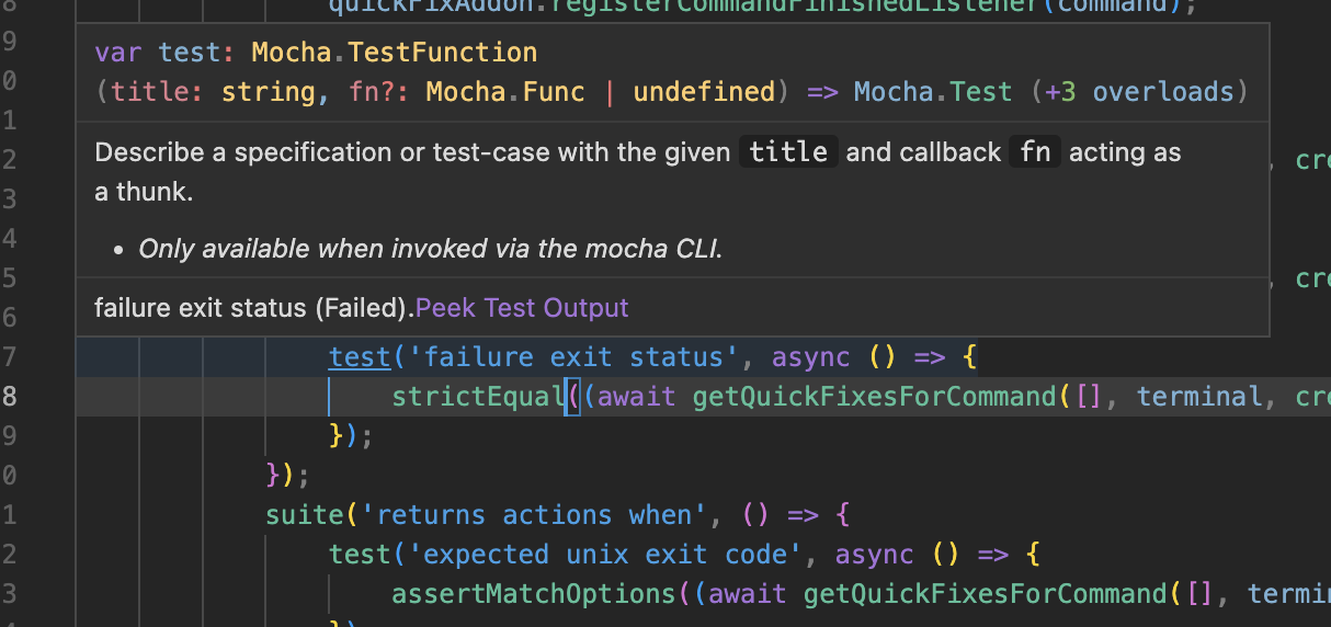 No separator between exit status and action · Issue #172584 · microsoft/vscode · GitHub