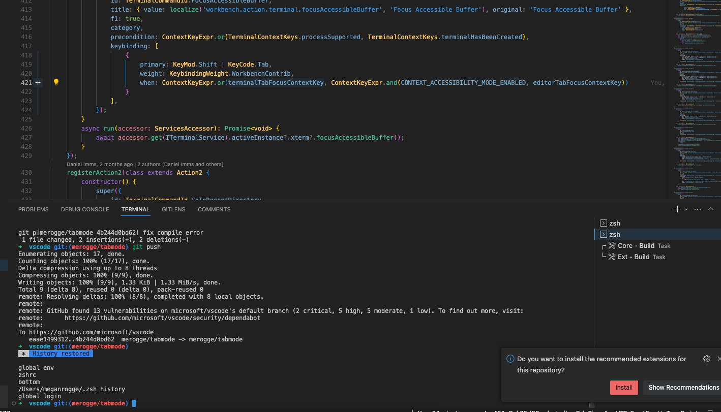 Editor Quick Fix Suggested When My Focus Is In The Terminal · Issue 175672 · Microsoftvscode 