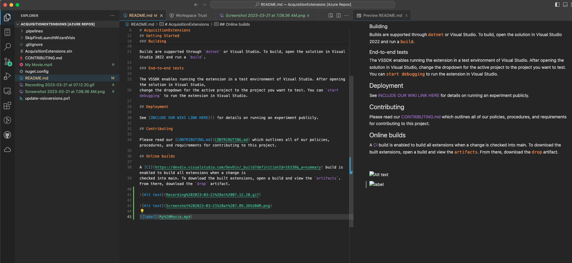 Cannot preview media files in remote azure repo · Issue #177819 ...