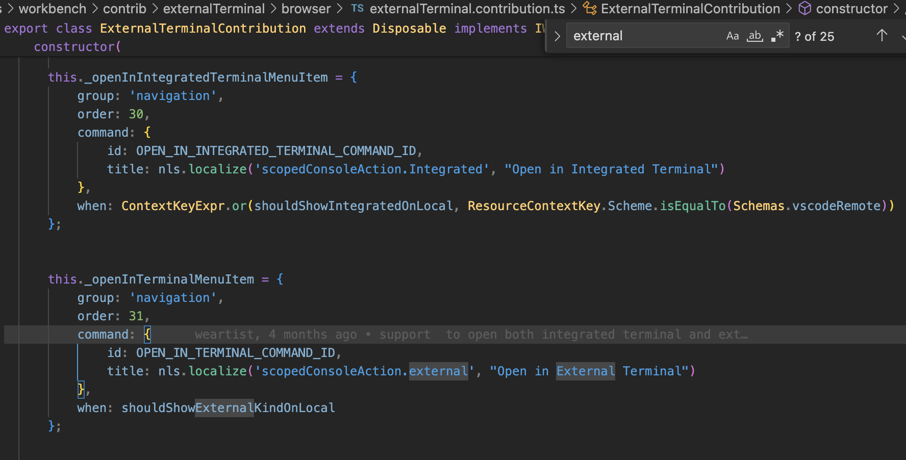 Openinterminal Opens External Terminal · Issue 180927 · Microsoftvscode · Github