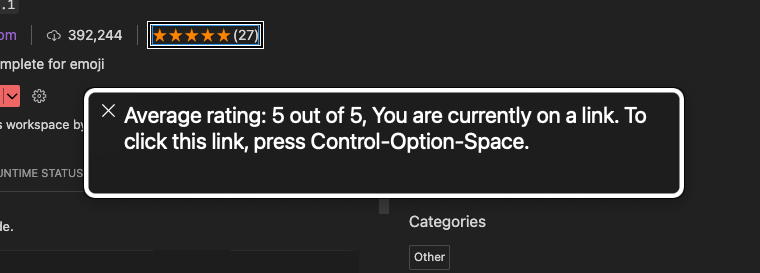 A11y_GradeB_VSCode_Unable to find Rating - Blind: Tab navigation to Rating link in the extension ...