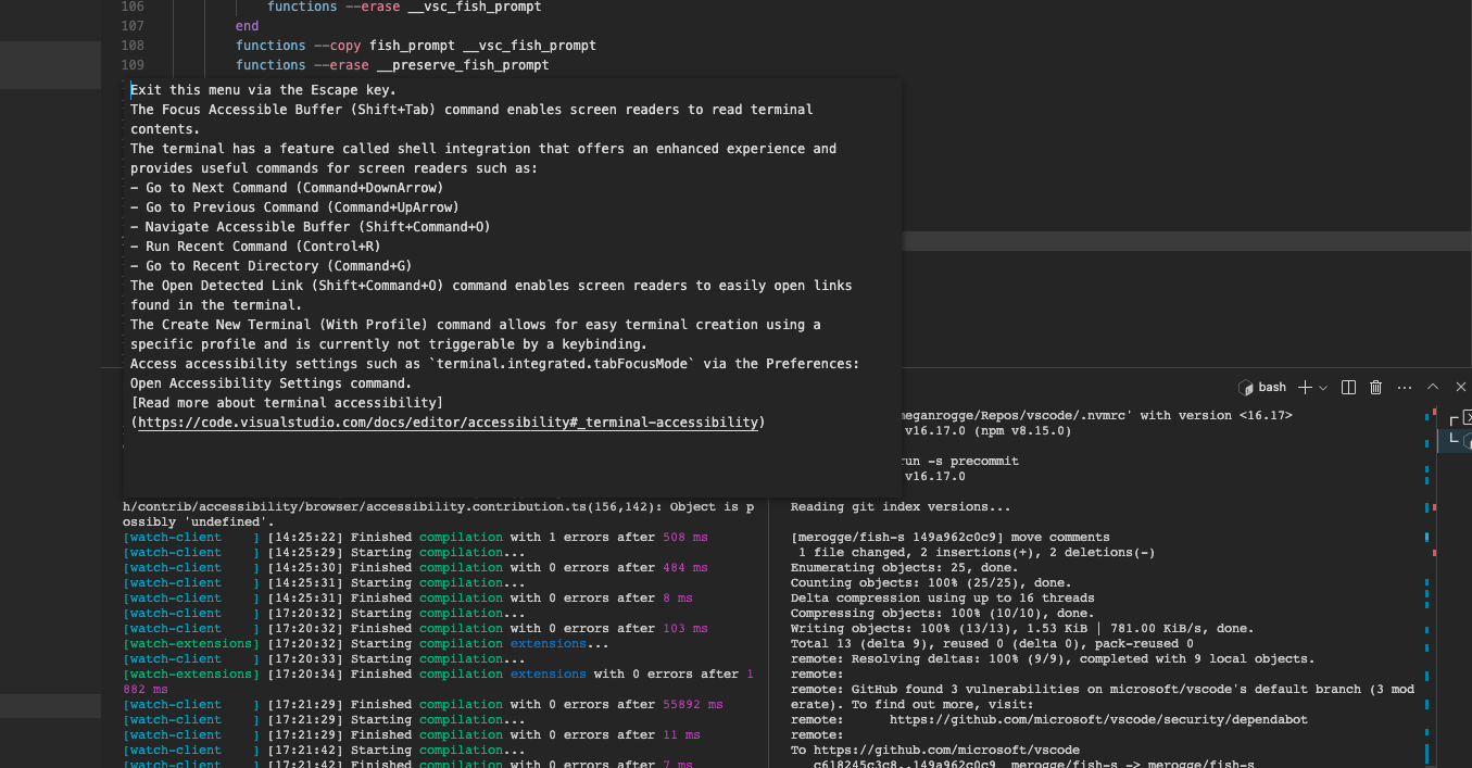 terminal accessibility help menu link isn't accessible/actionable · Issue #185617 · microsoft ...