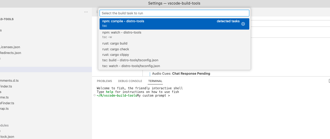 Build task not available when pressing cmd+shift+B immediately after window opens · Issue ...