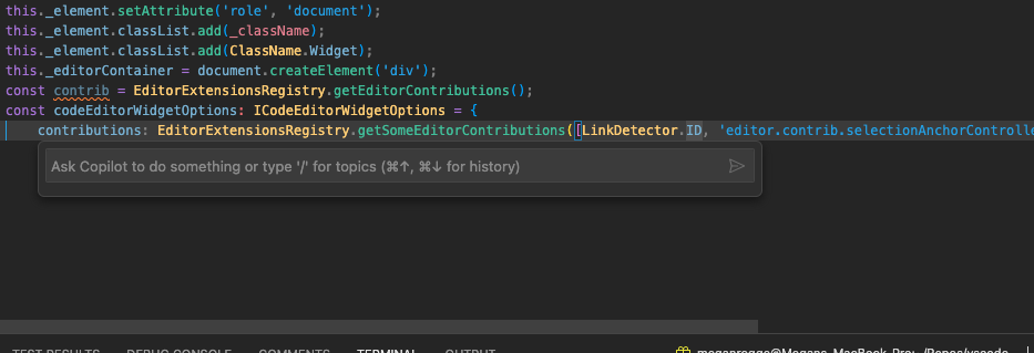 after I accept a chat suggestion (fix with copilot), the chat won't go ...