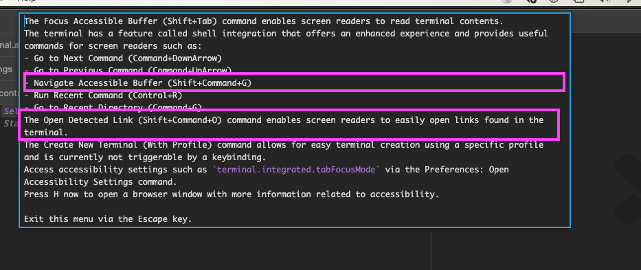 Change accessible buffer command navigation keybinding for screen reader users · Issue #186678 ...