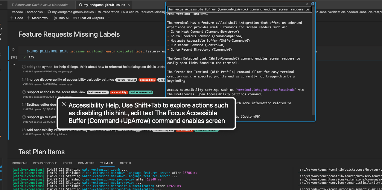 Improve discoverability of accessibility verbosity settings · Issue #189675 · microsoft/vscode ...