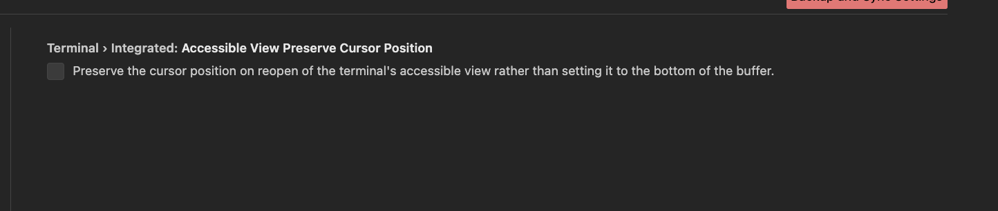 `terminal.integrated.accessibleViewPreserveCursorPosition: false` still setting cursor position ...