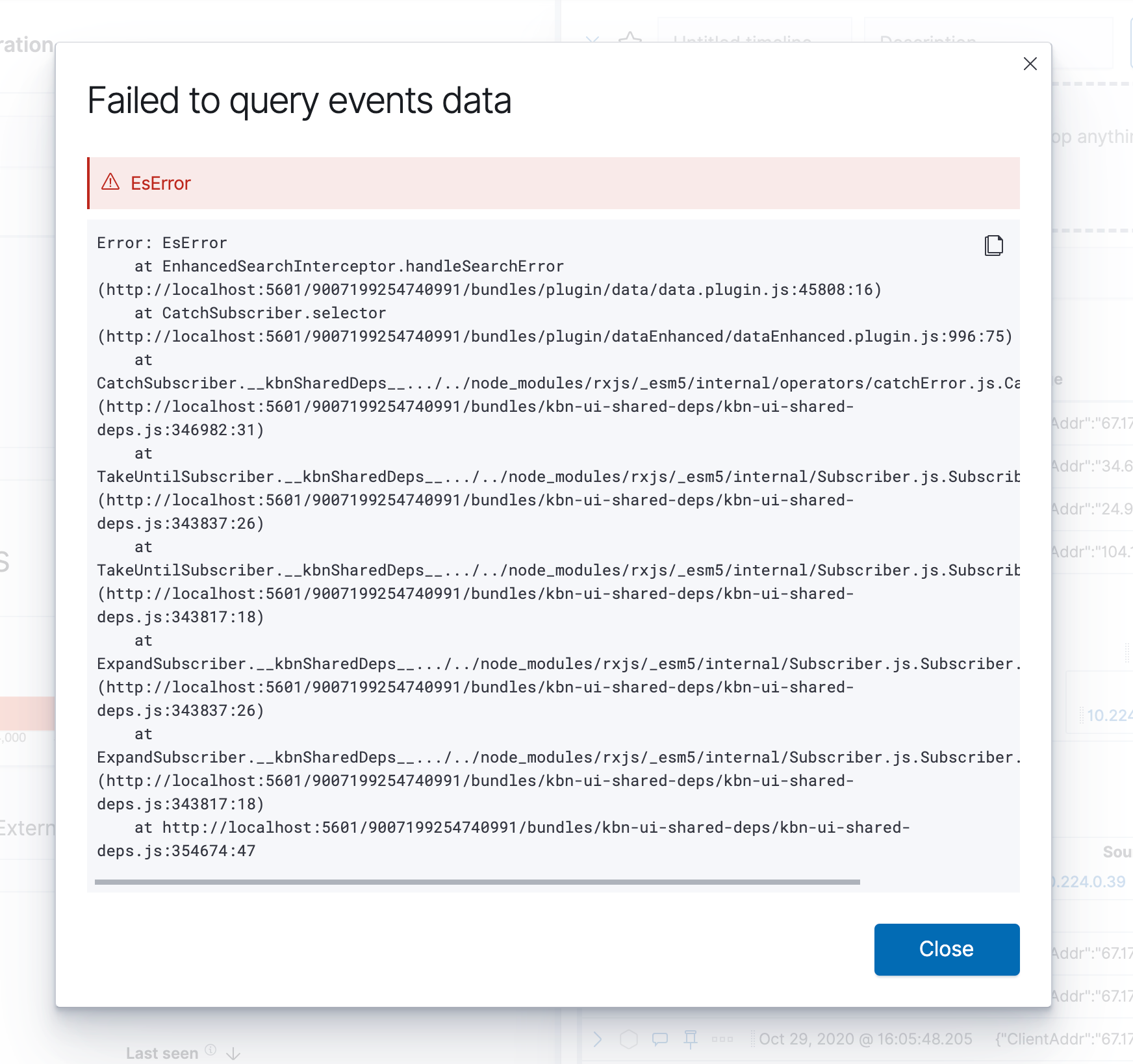 [Security Solution] Top N hover action for IP shows error or garbled ...