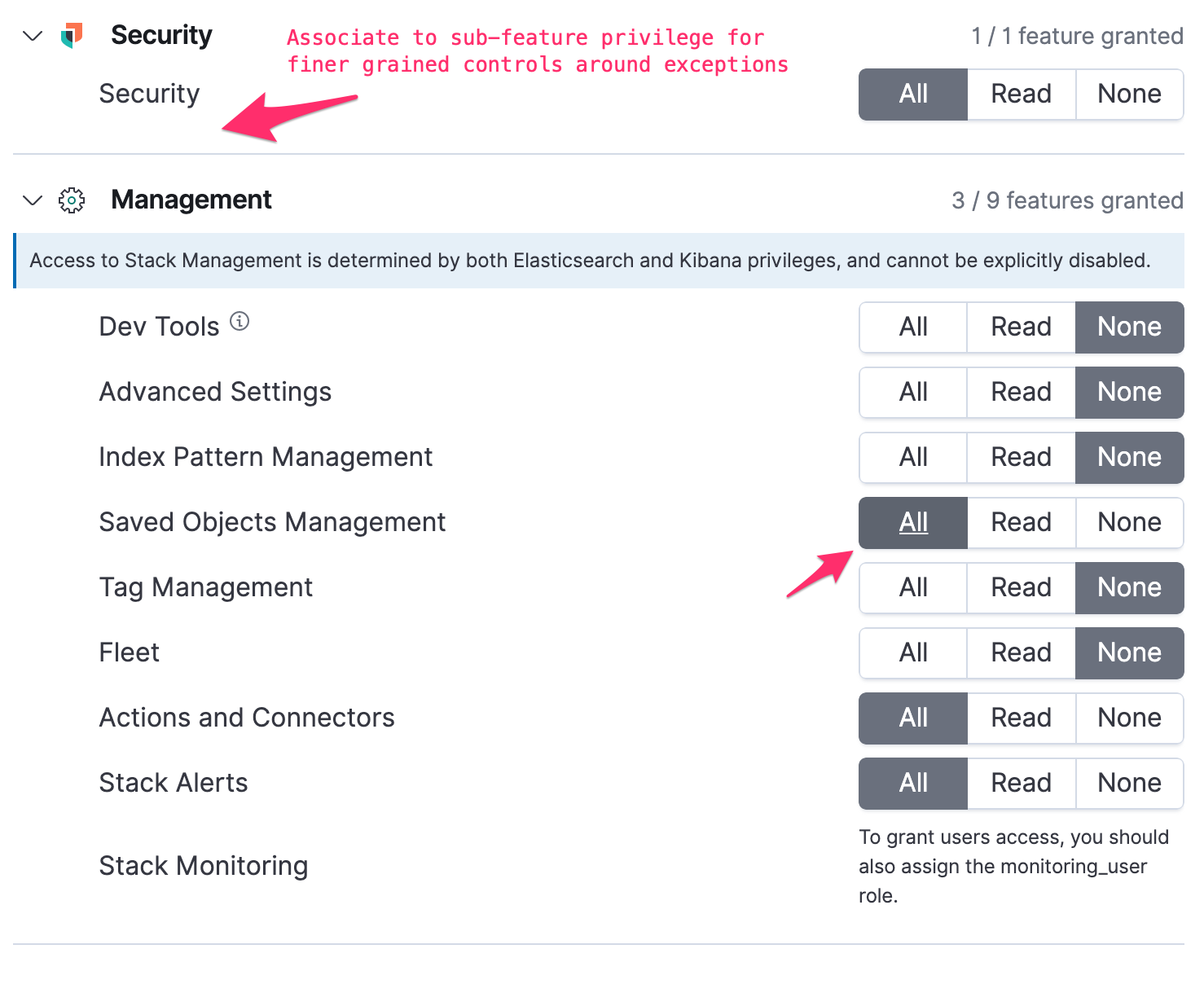 [Security Solution][Detections] Saved Objects Management privilege unnecessarily required to ...