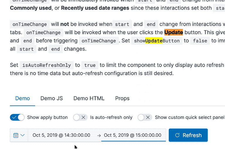 [EuiSuperDatePicker] Maintains 'Update' state when re-selecting current absolute date range ...