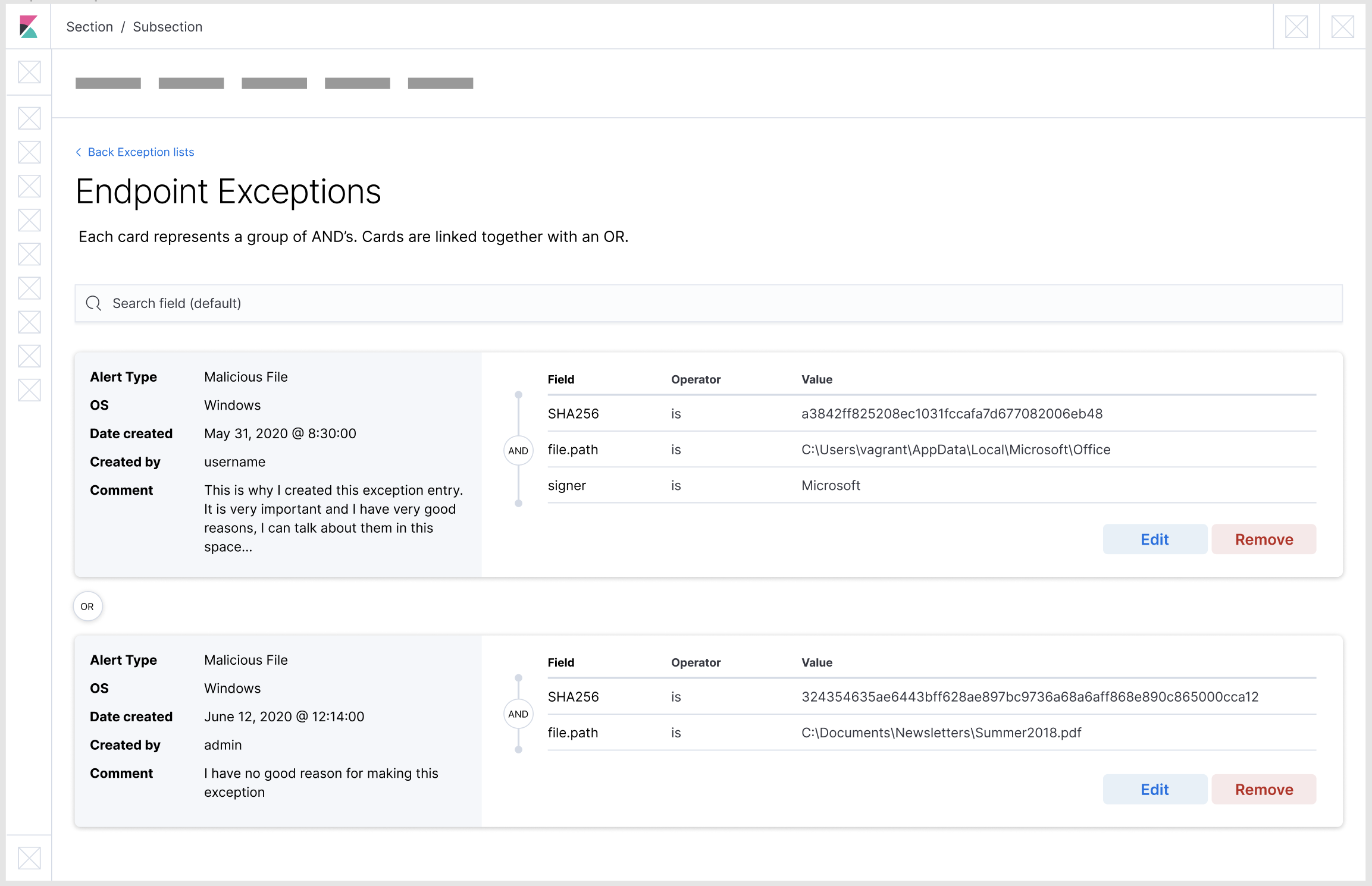 [SIEM][Endpoint] Create Endpoint Exceptions page/table · Issue #65934 · elastic/kibana · GitHub