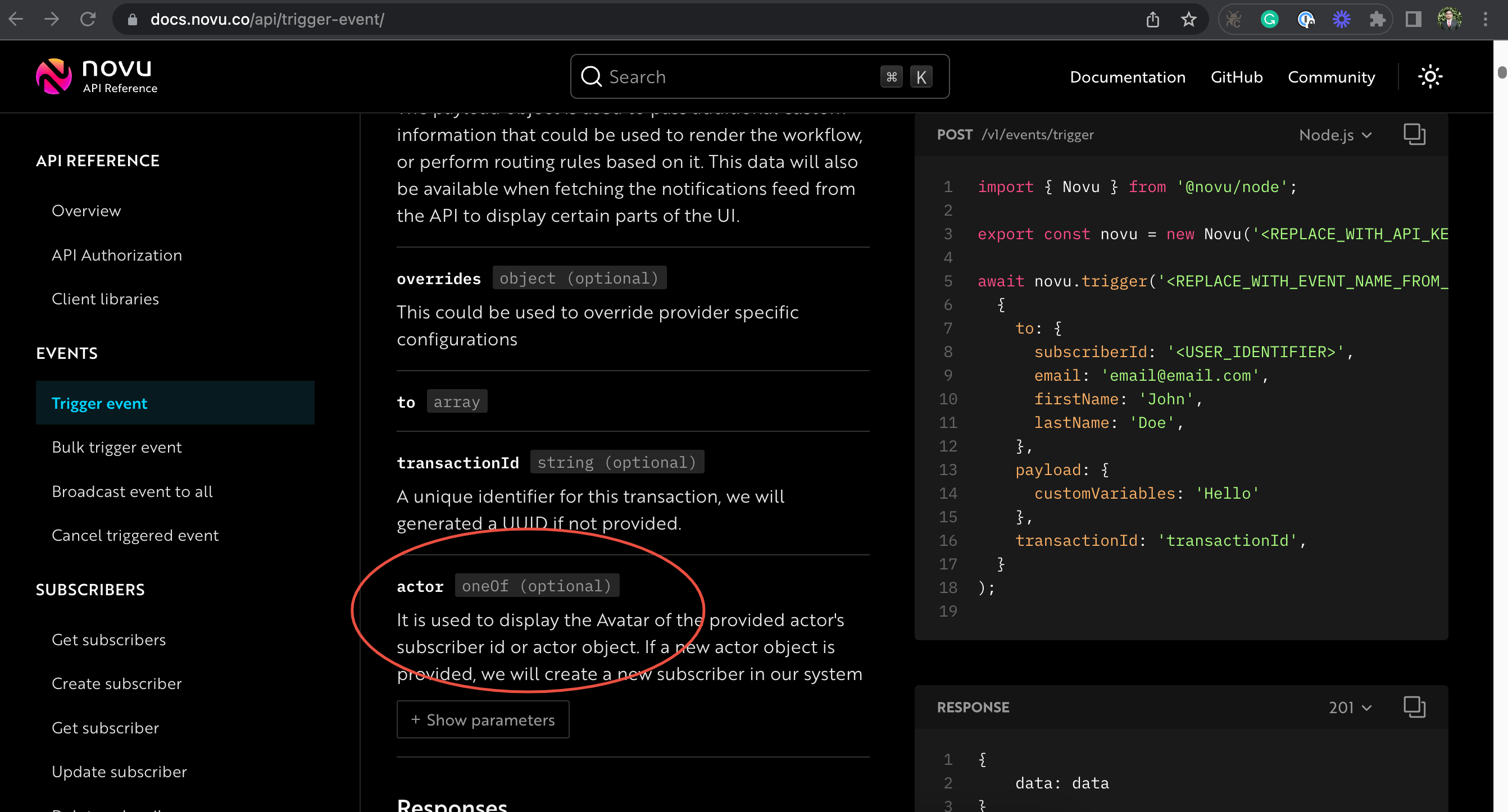 Bug: Missing Actor Field in EventTriggerDTO · Issue #35 · novuhq/novu-dotnet · GitHub