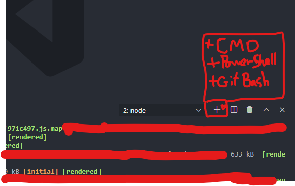 Adding a new terminal window of a type other than the default type ...