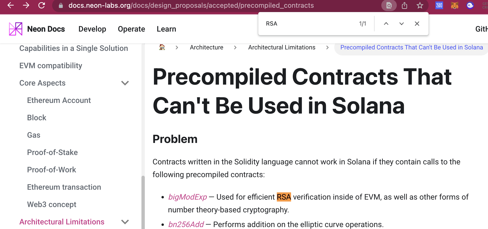 Link to 'RSA' leads to the top of the Terminology page · Issue #17 · neonevm/neon-support · GitHub