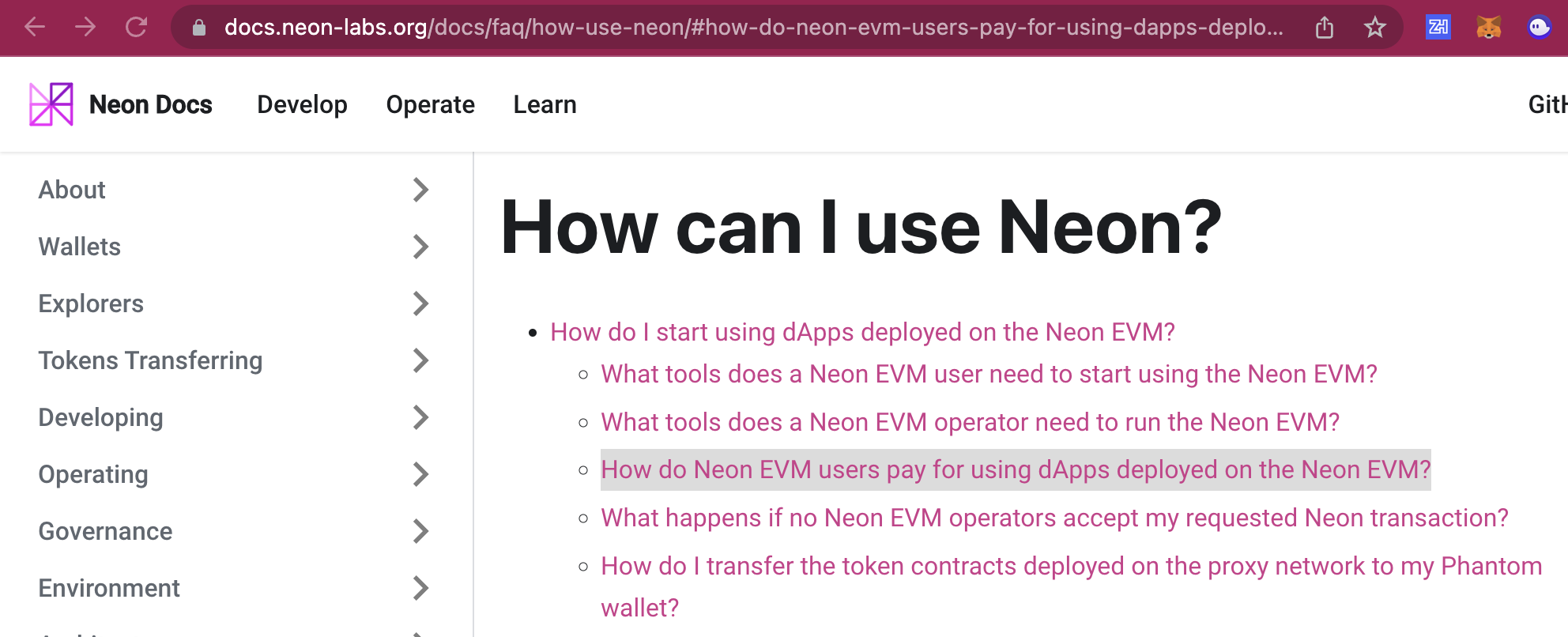 The 'How do Neon EVM users pay for using dApps deployed on the Neon EVM ...
