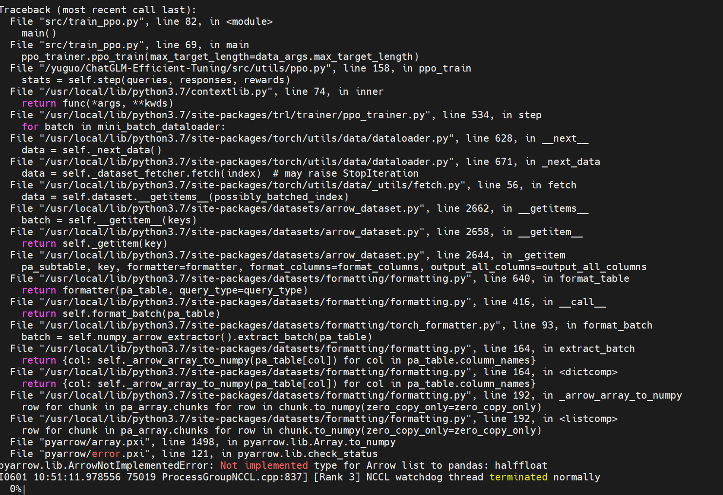 Pyarrow lib ArrowNotImplementedError Not Implemented Type For Arrow 