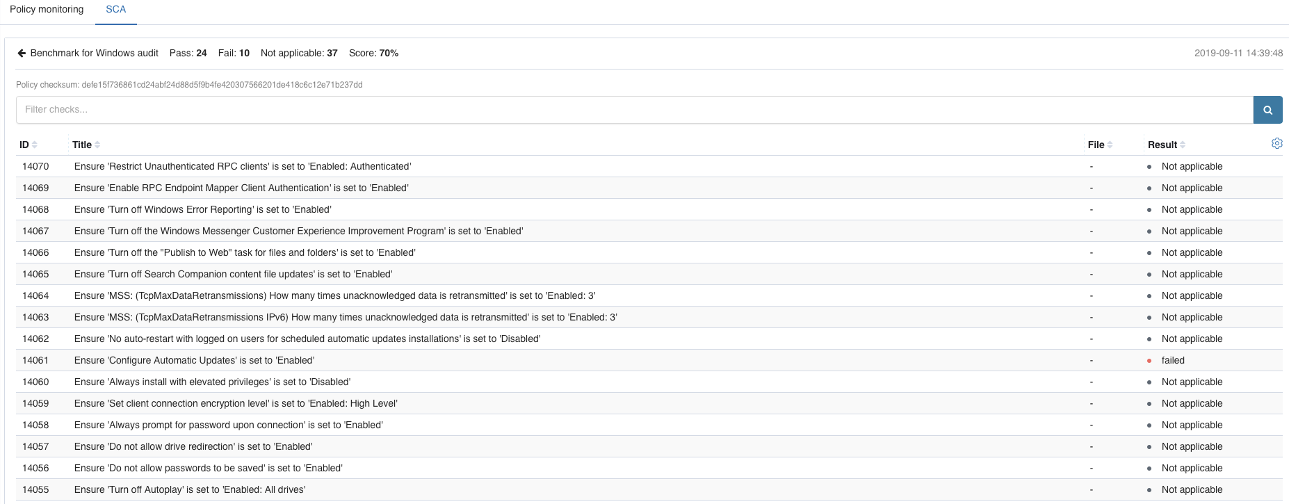 Incomplete column at the SCA table · Issue #1792 · wazuh/wazuh-dashboard-plugins · GitHub