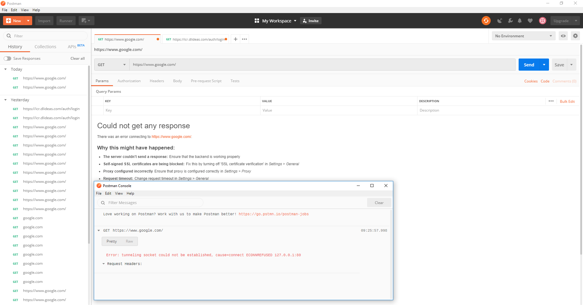 Error: tunneling socket could not be established, statusCode=302 · Issue #6921 · postmanlabs ...