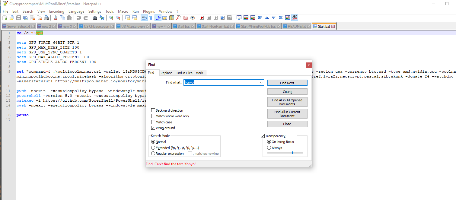 Some miners using other wallets not in start.bat. · Issue #1286 · MultiPoolMiner/MultiPoolMiner ...