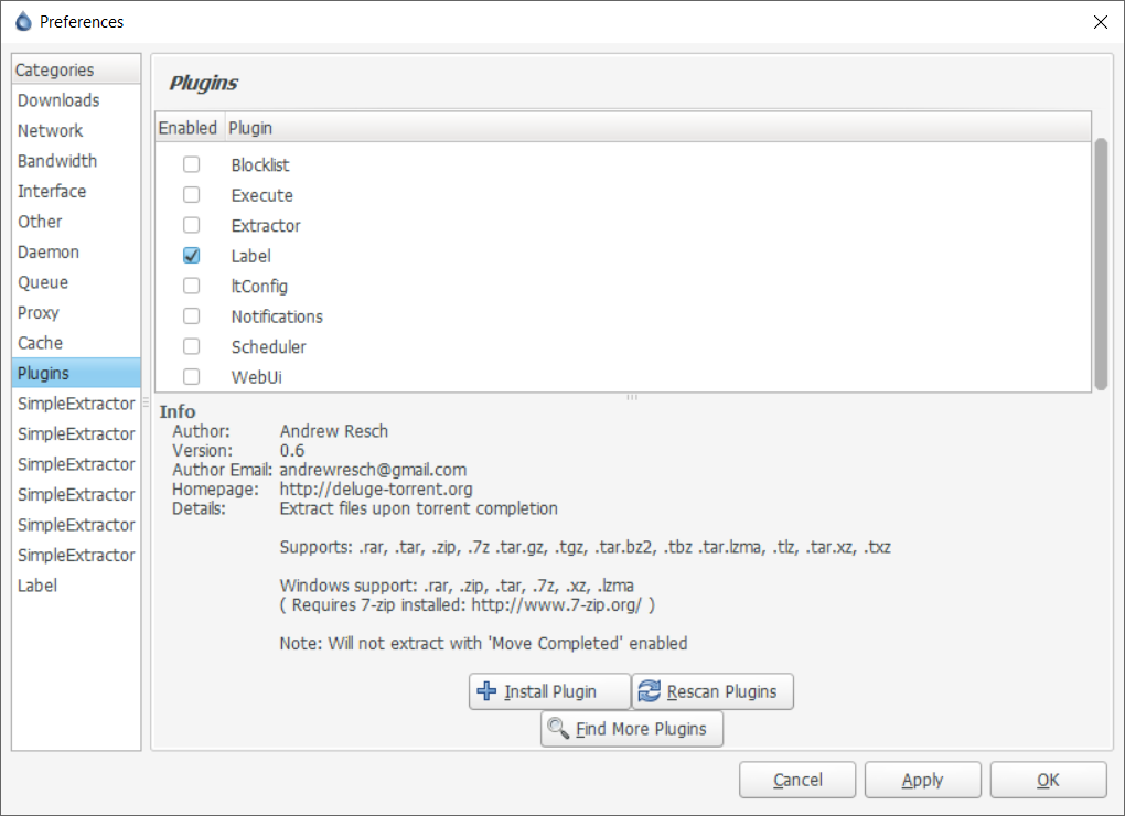 Repeat Plugin · Issue #61 · binhex/arch-delugevpn · GitHub