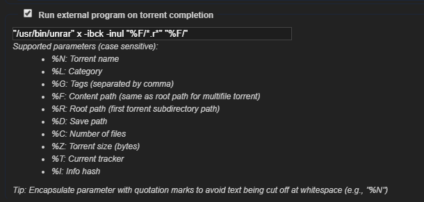 Run External Program On Torrent Completion doesn't work · Issue #54 · linuxserver/docker ...