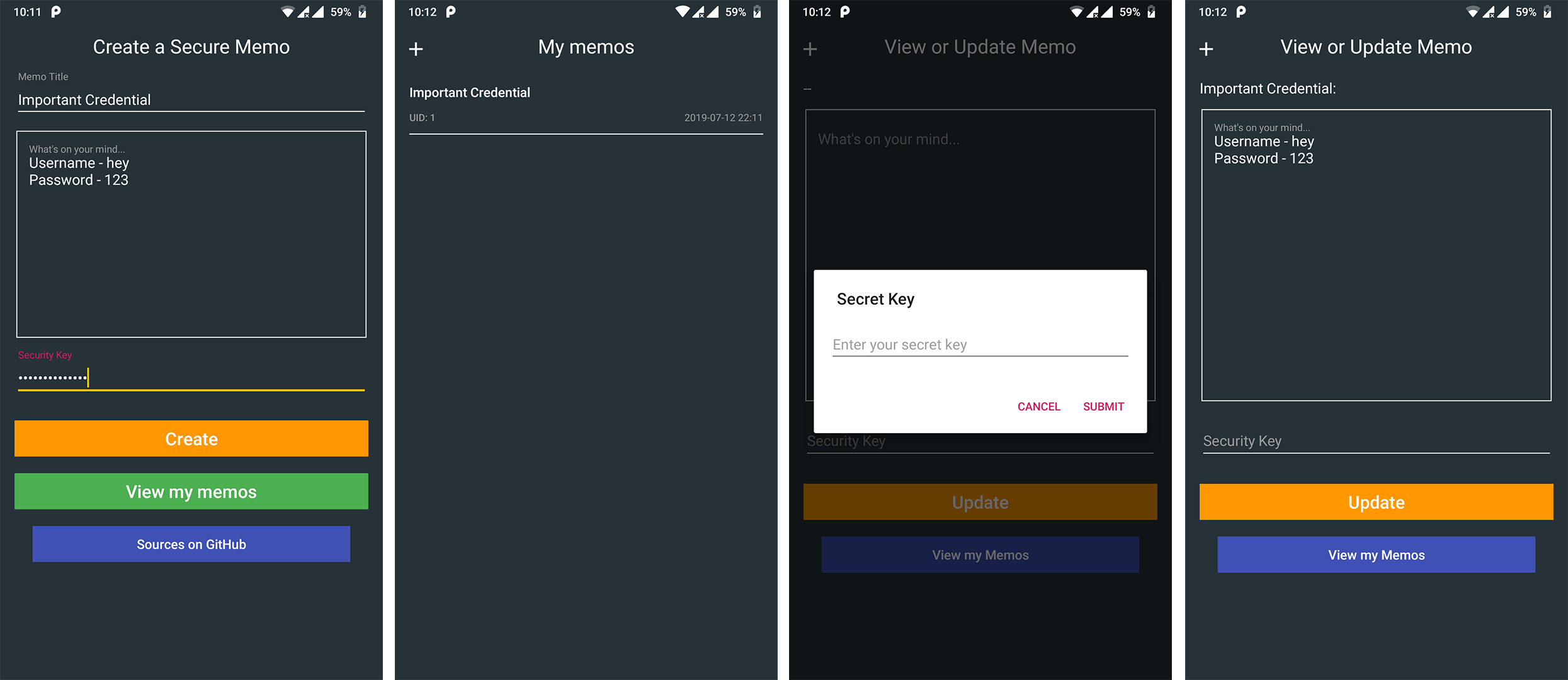 GitHub - vishu103/secure-memos: Secure Memos (2nd of 1000 App Pledge ...