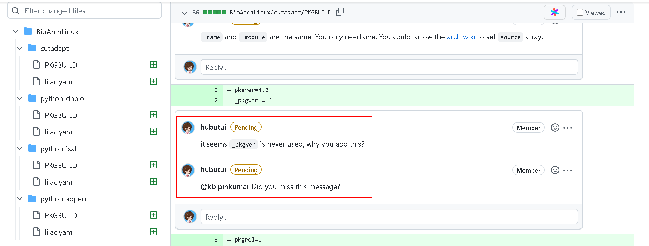 Adding cutadapt and dependencies by kbipinkumar · Pull Request #109 · BioArchLinux/Packages · GitHub