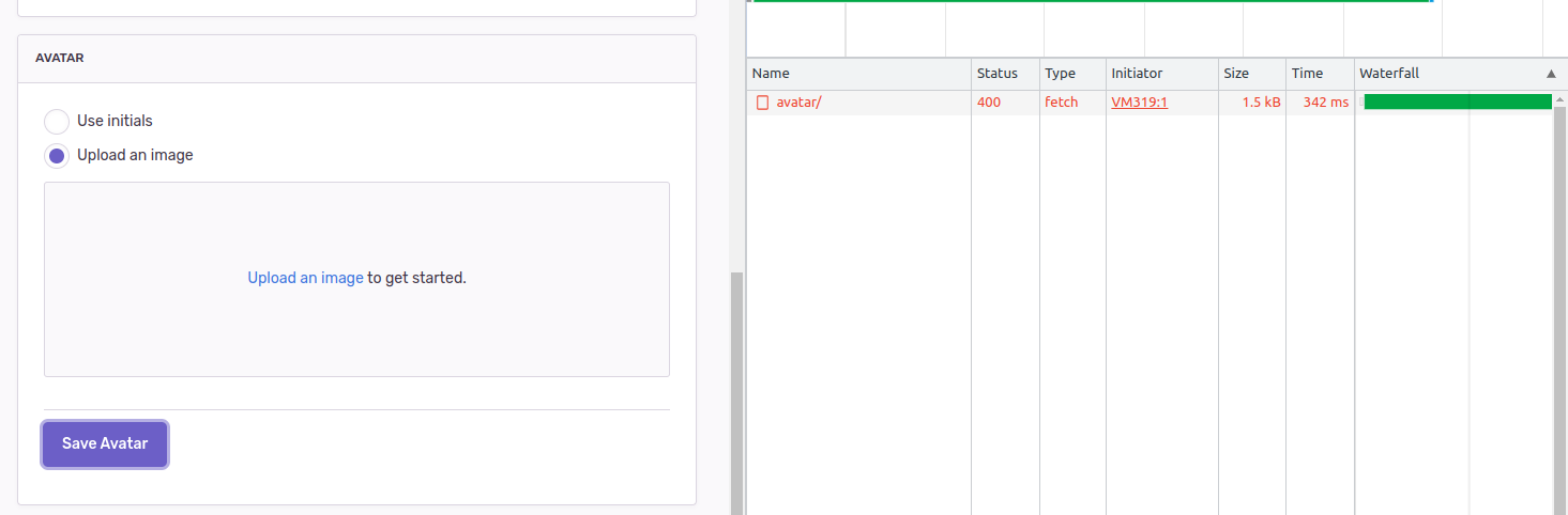 In Settings Avatarchooser No Error Message Display At Frontend For File Not Selected While 1828