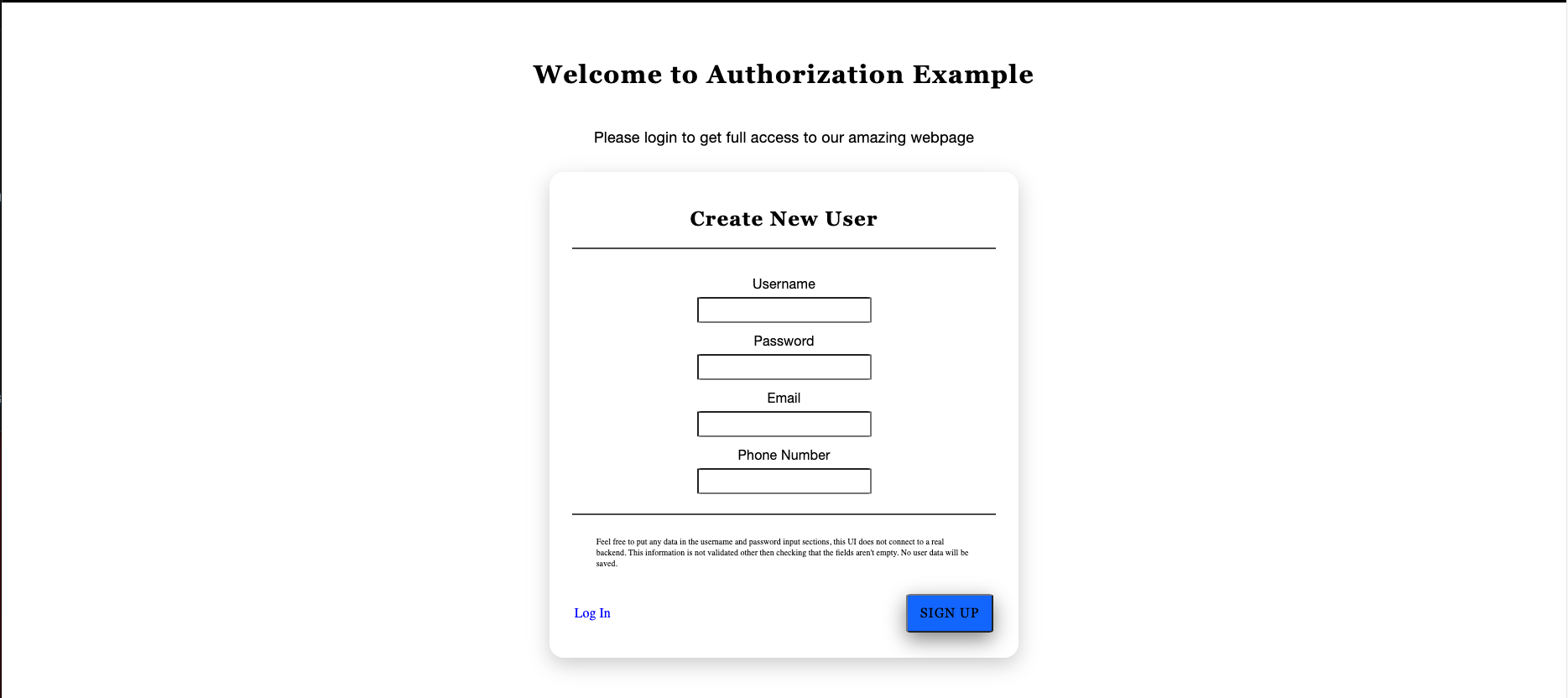 GitHub - BMRobbins/Authorization-Example: A single page react app to ...