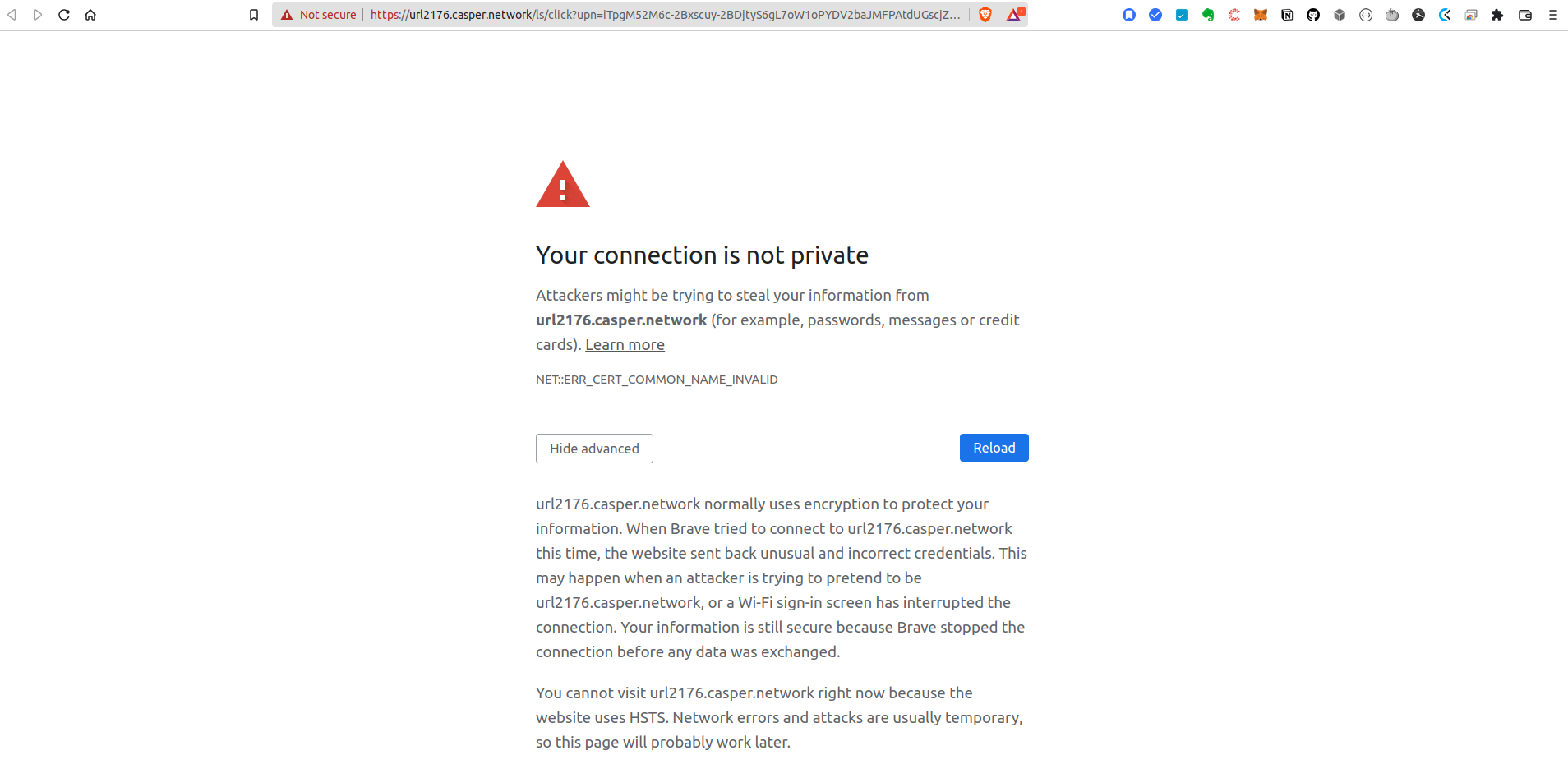 Certificate Error when trying to reset password using link from 'Reset Password' email · Issue ...