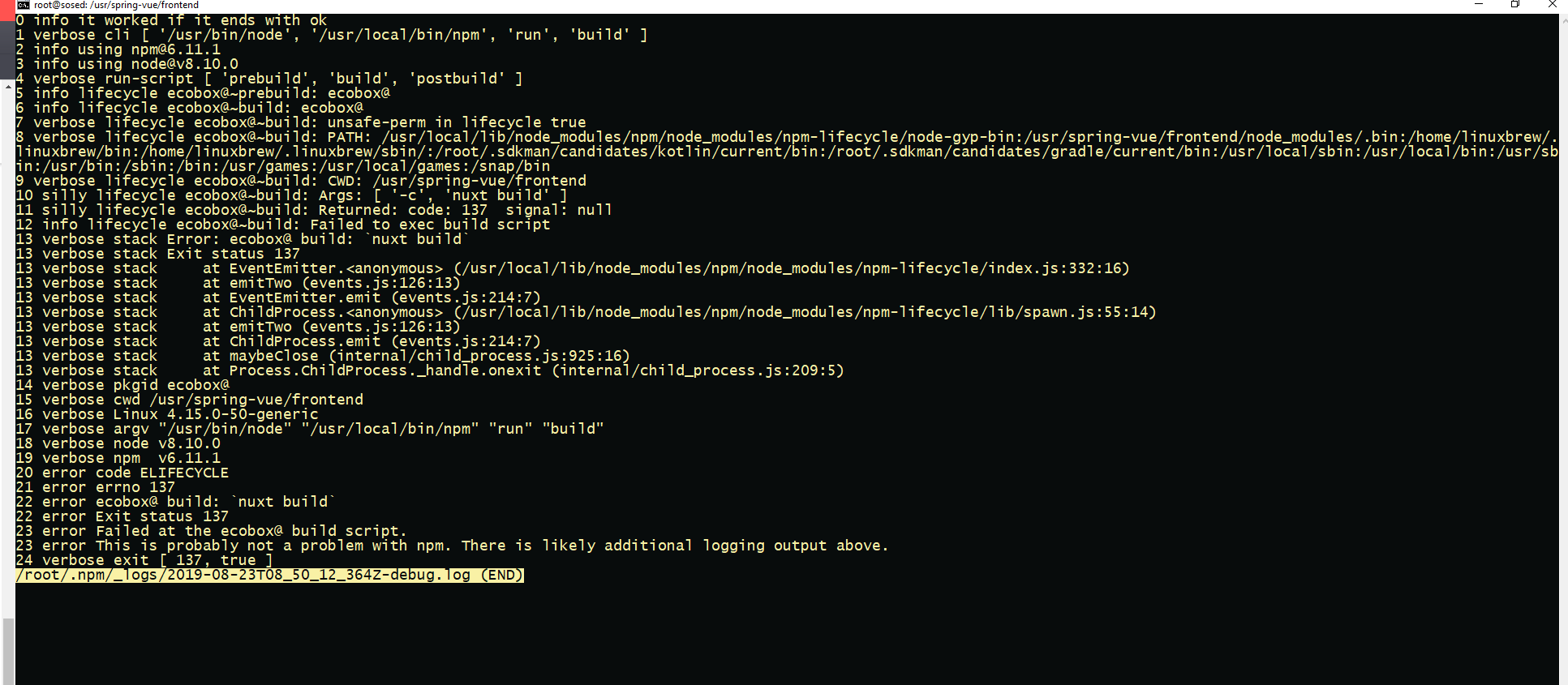 Error during build process on Nuxt project · Issue #1056 · vercel/vercel · GitHub