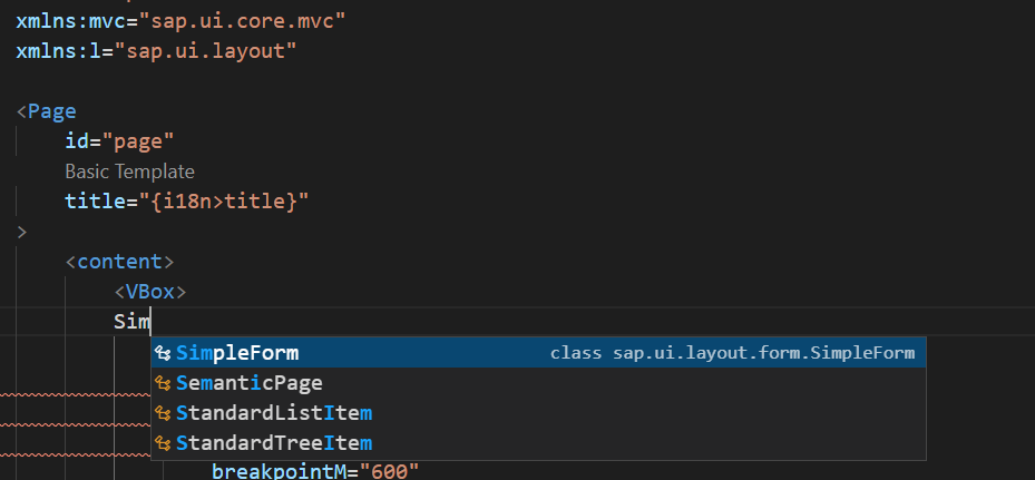 XML code completion: wrong namespace e.g. adding SimpleForm (sap.ui.layout.form) · Issue #187 ...