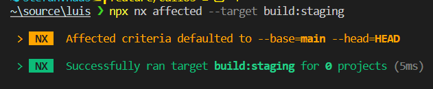 npx nx affected --target build:staging not working · Issue #11135 · nrwl/nx · GitHub