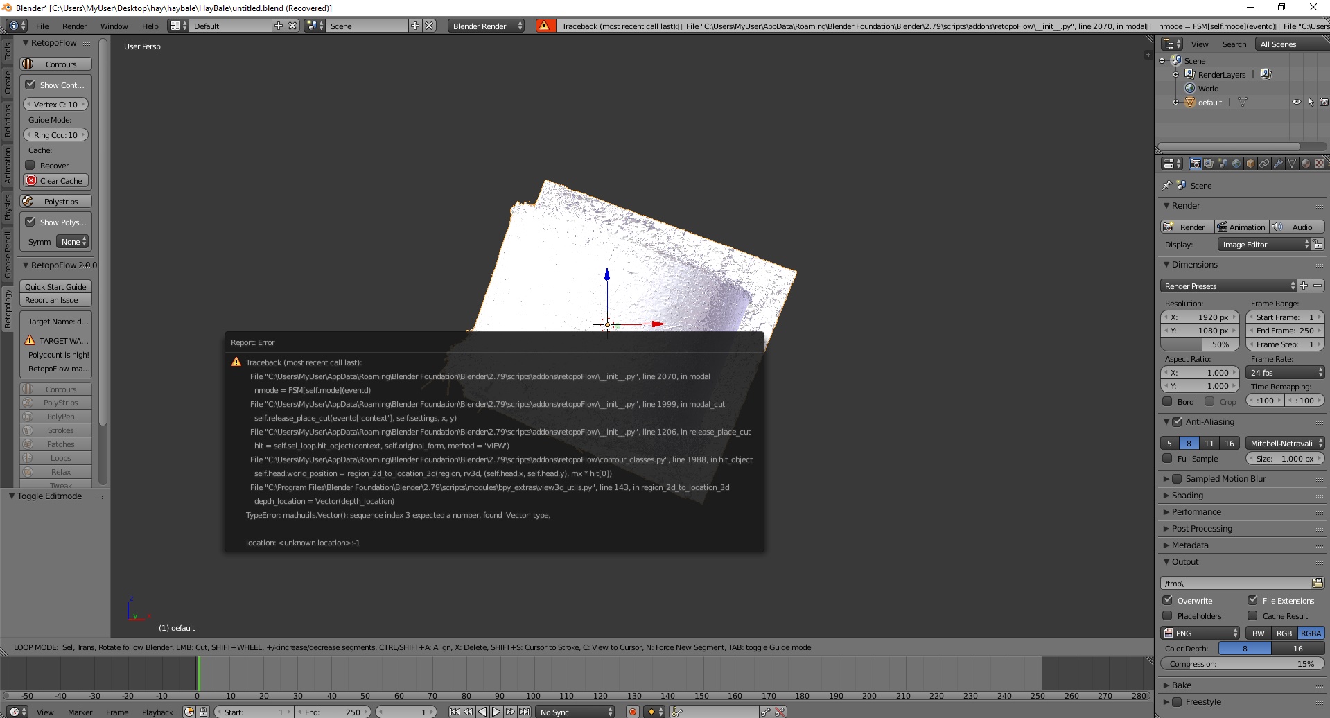 Various errors (Contours and Polystripes) · Issue #648 · CGCookie ...