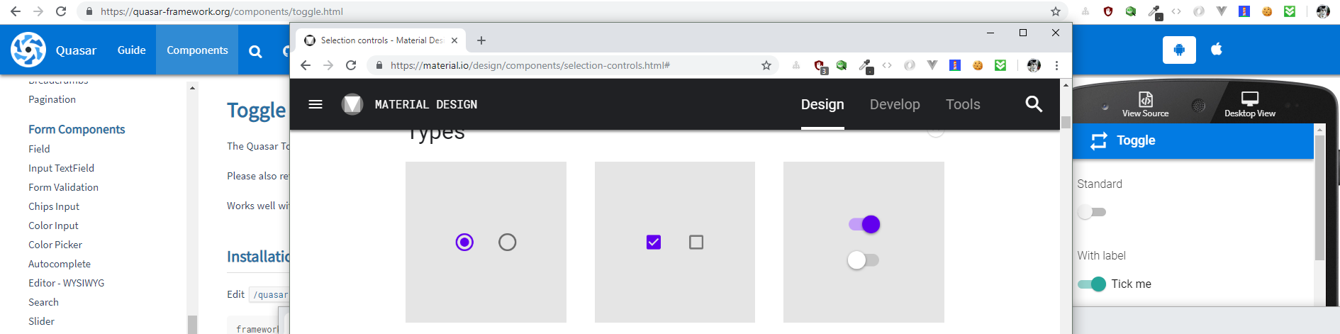Toggles do not obey material design in height · Issue #2712 · quasarframework/quasar · GitHub